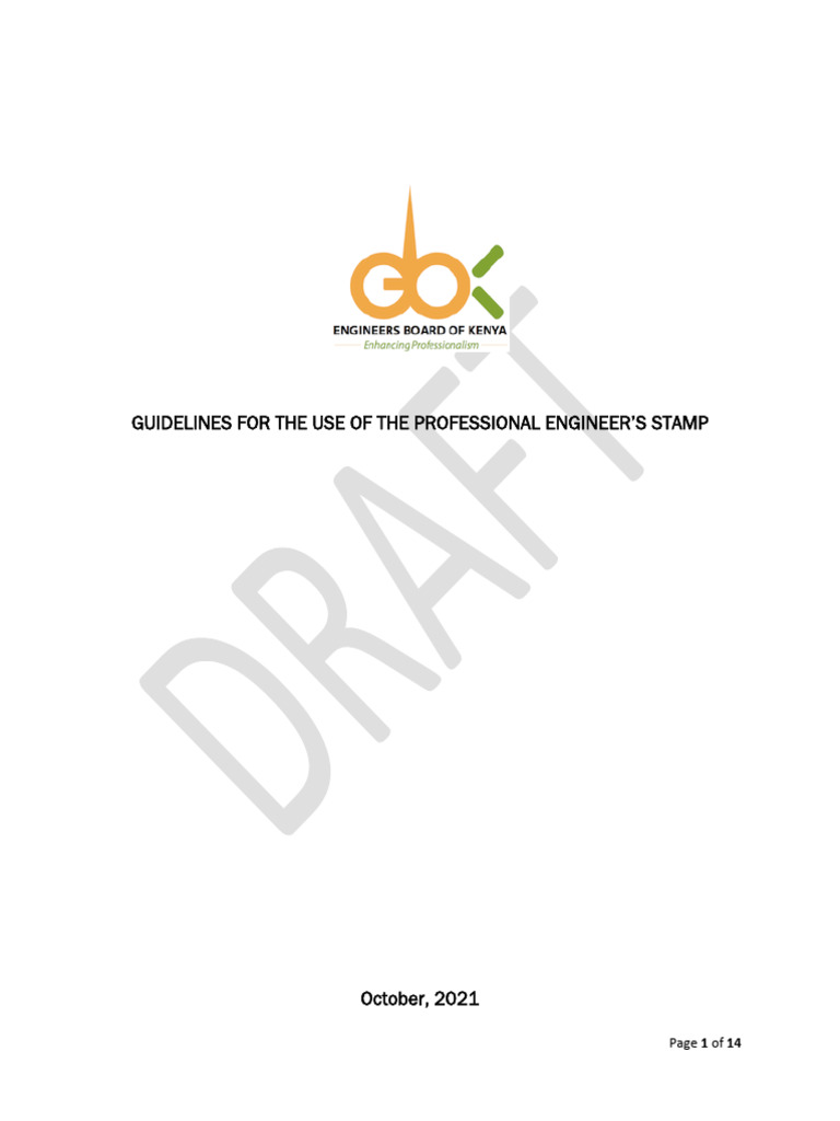 Guidelines for the Use of the Professional Engineers' Stamp | PDF ...