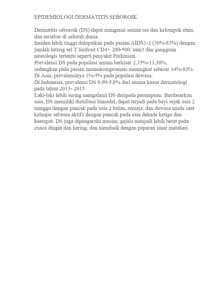 Epidemiologi Dermatitis Seboroik | PDF