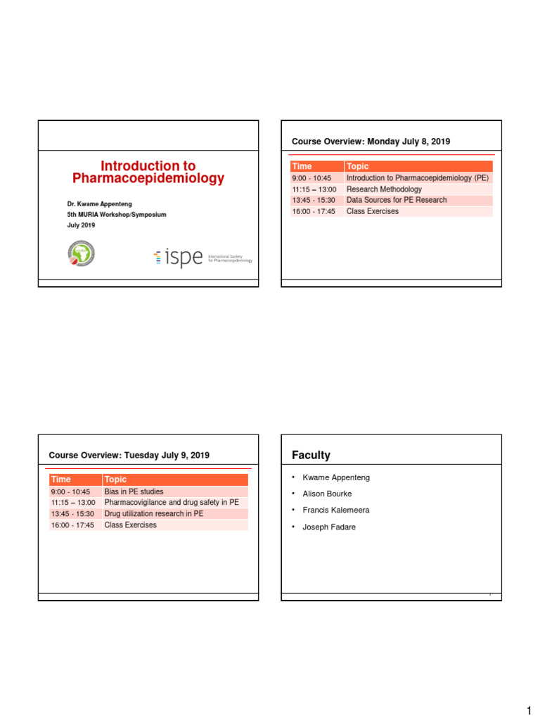W2a Introduction To Pharmacoepidemiology DR Appenteng | PDF | Pharmacovigilance | Adverse Effect