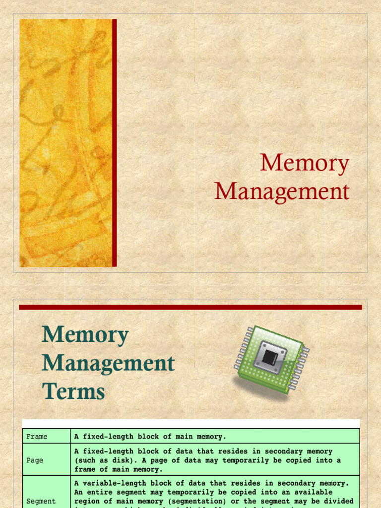 Chapter 6 Memory Management | PDF | Operating System Technology | Software Engineering
