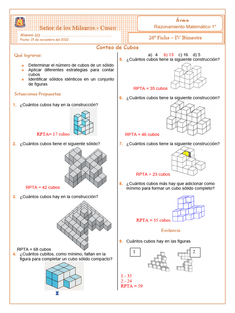 RM 1° Ficha 26 TAREA HECHA | PDF