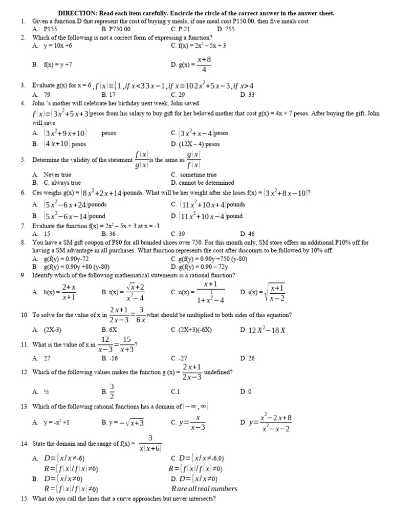 G11 Q1 GenMath | PDF | Function (Mathematics) | Functions And Mappings