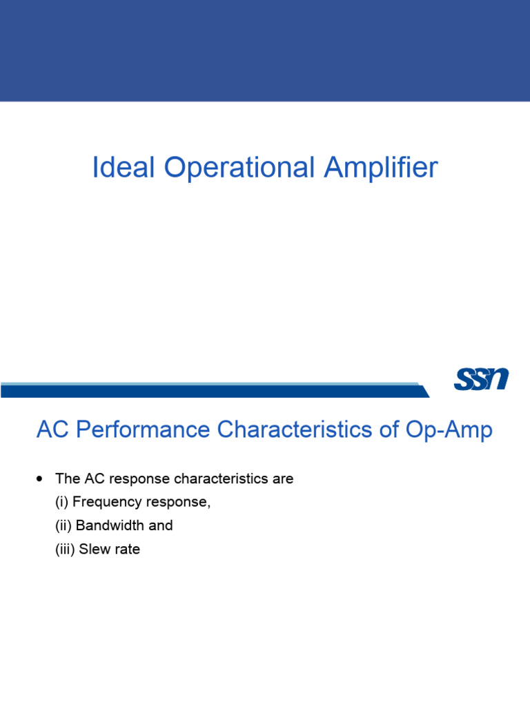 AC Performance of Operational Amplifiers | PDF | Operational Amplifier ...