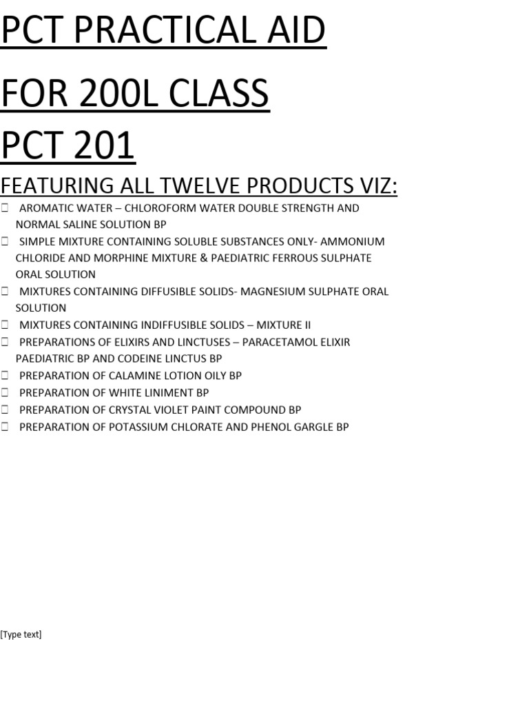 PCT Practical Aid | PDF | Chloroform | Acid
