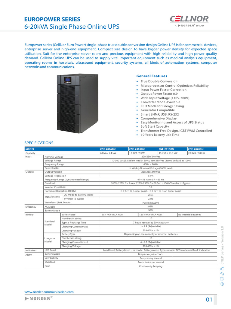 6-20kVA Online UPS - Europower5f741111da9ea | PDF | Power Inverter ...