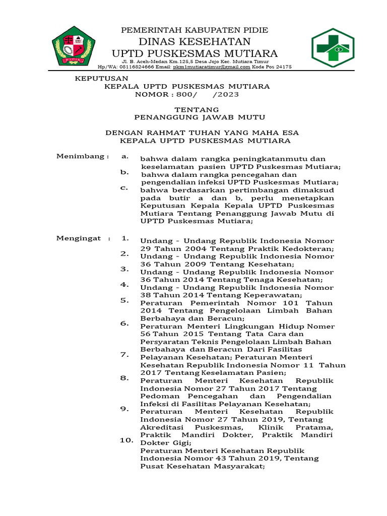 SK Tim Mutu Rev-1 | PDF