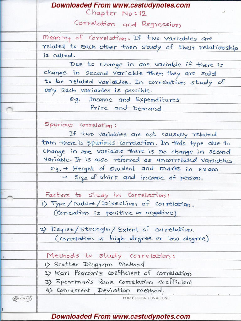 Class 11 Handwritten Notes: Statistics | PDF