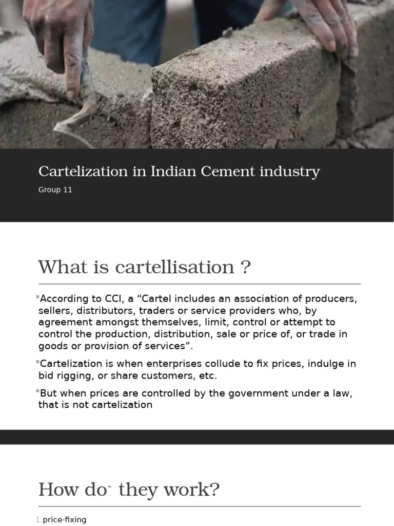 Cartelization in Indian Cement Industry 1 .pptx-1 | PDF | Price Fixing ...