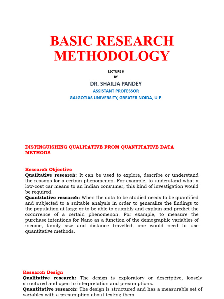 BRM Lecture6 | PDF | Survey Methodology | Quantitative Research