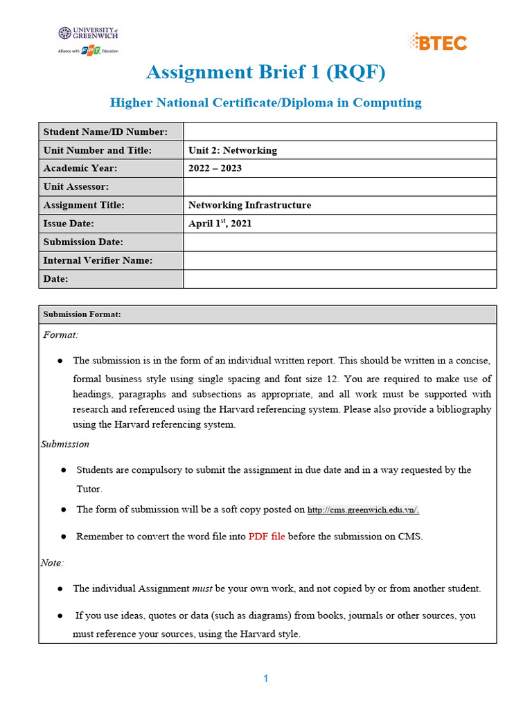 1619 Assignment 1 Brief Pdf Computer Network Network Topology 