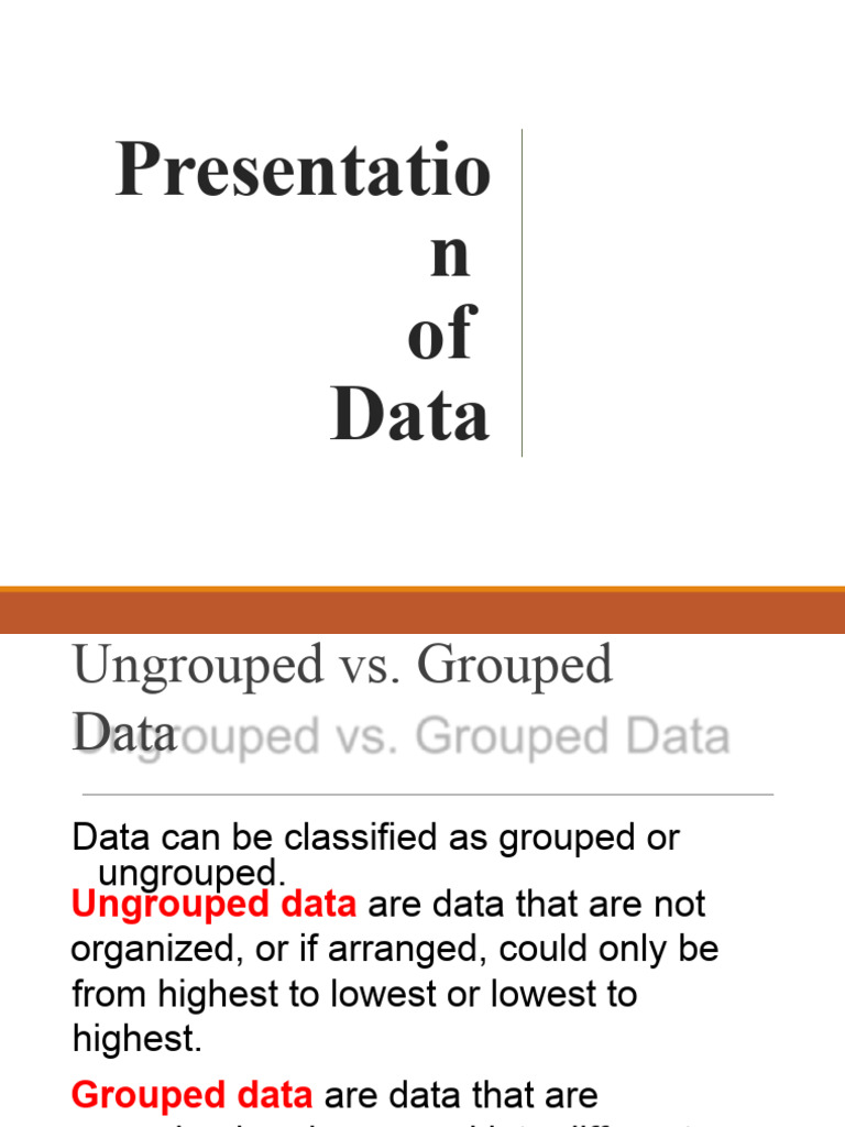 Lesson 4 - Presentation of Data | PDF