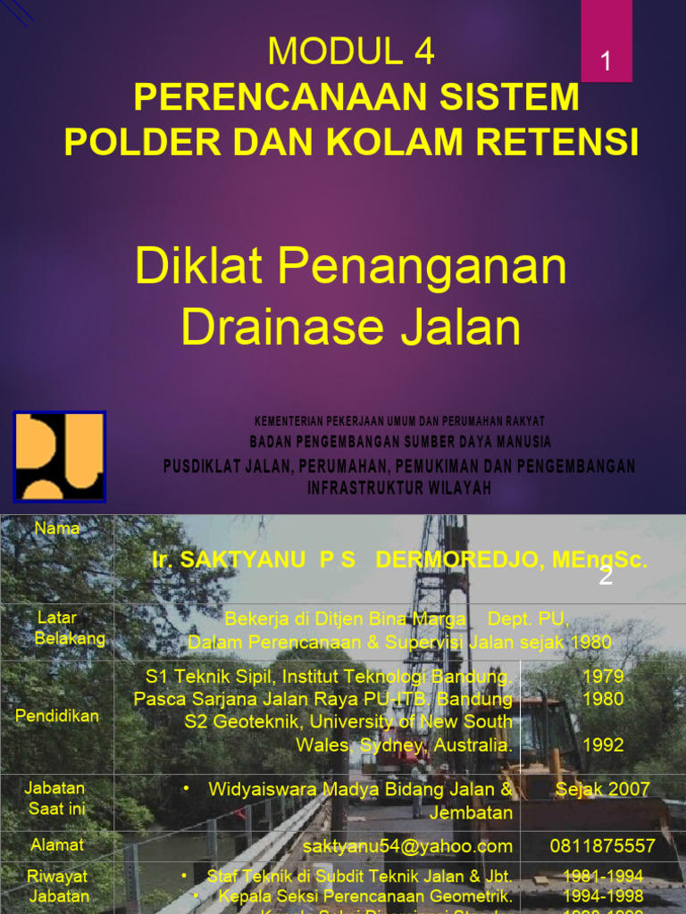 MODUL 4 Perencanaan Sistem Polder Dan Kolam Retensi 104 Hal | PDF | Griya & Taman