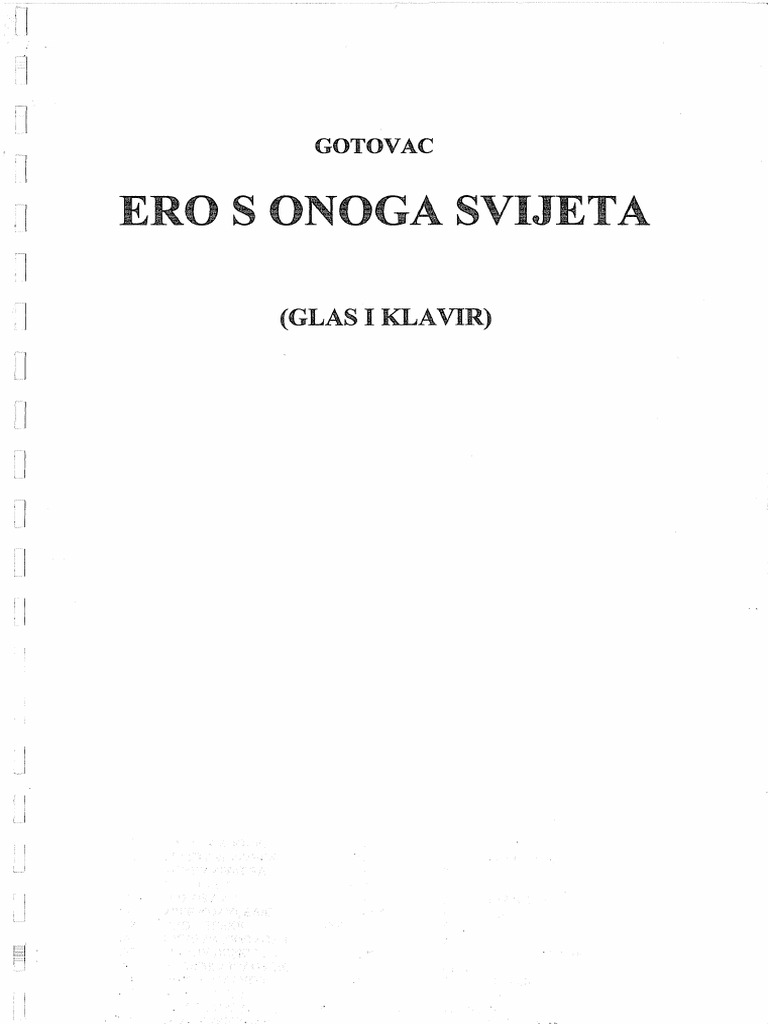 Gotovac - Ero S Onoga Svijeta (Vocal Score) | PDF