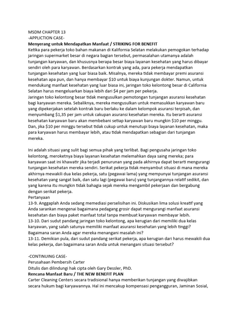 MSDM Chapter 13 Case | PDF | Bisnis