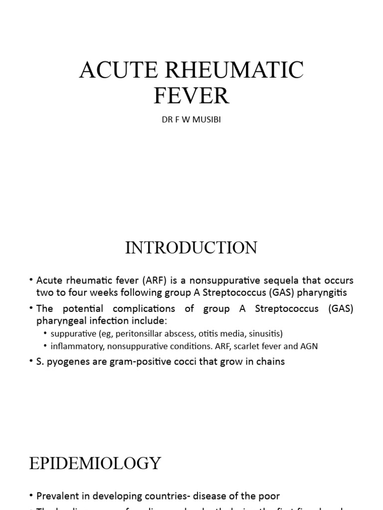 Acute Rheumatic Fever Guide | PDF | Diseases And Disorders | Clinical ...