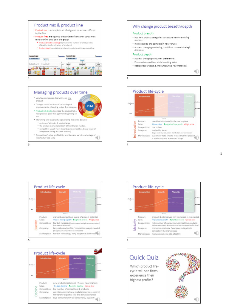 LECTURE 3B Product Life-Cycle (Slides) | PDF | Marketing | Product (Business)