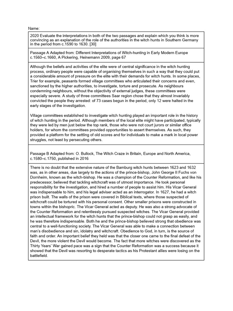 Witch Hunts in Southern Germany: Authority's Role | PDF | Witch Hunt ...