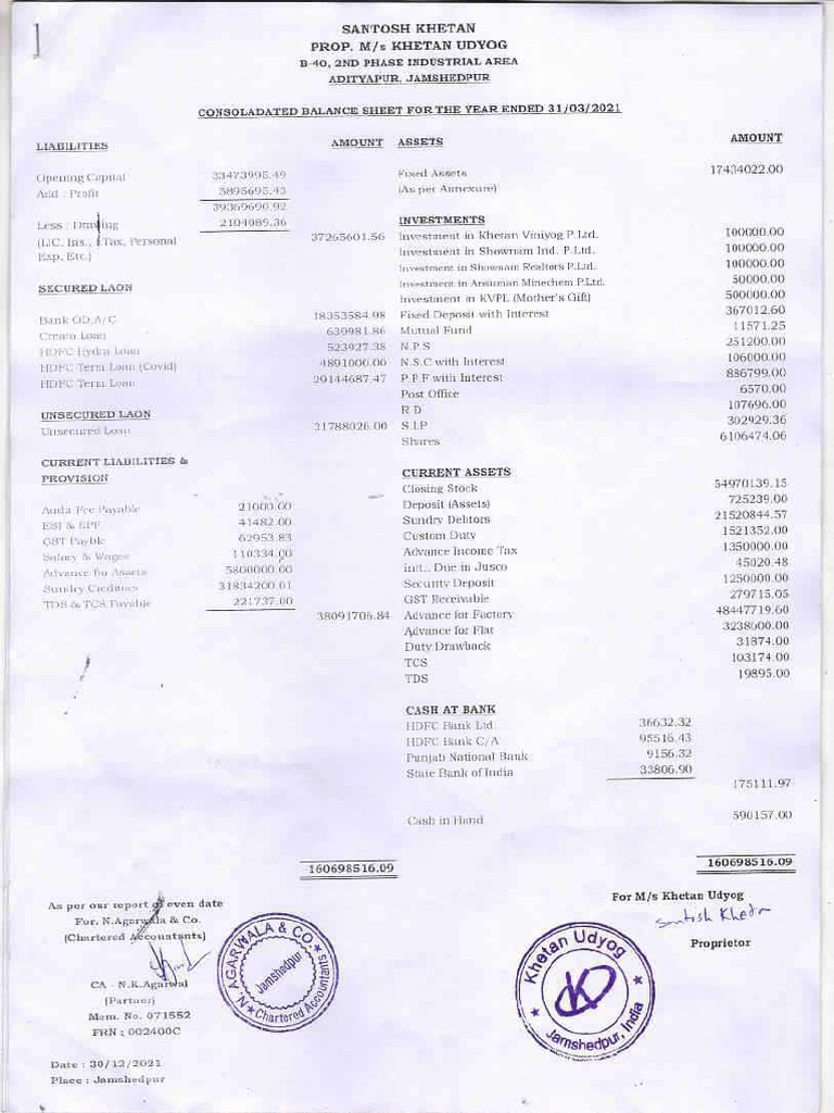 BALANCE SHEET AND PROFIT LOSS TATEMENT - Compressed - Compressed (1) - Compressed | PDF