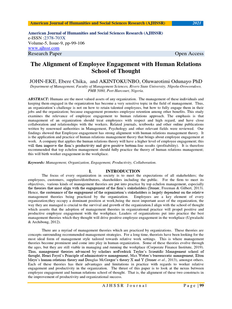 The Alignment of Employee Engagement Wit | PDF | Employment | Job ...