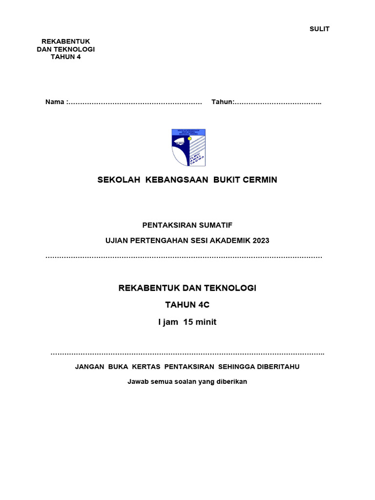 KULIT UASA ELEKTIF SKBC | PDF