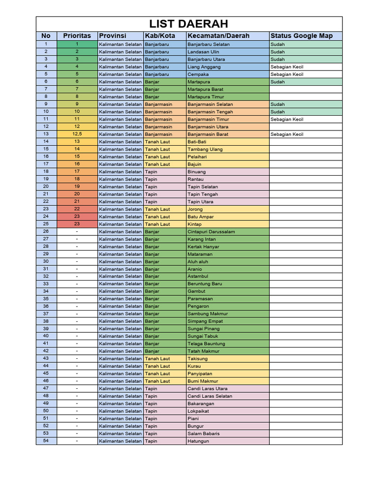 Status Peta Daerah Kalsel | PDF