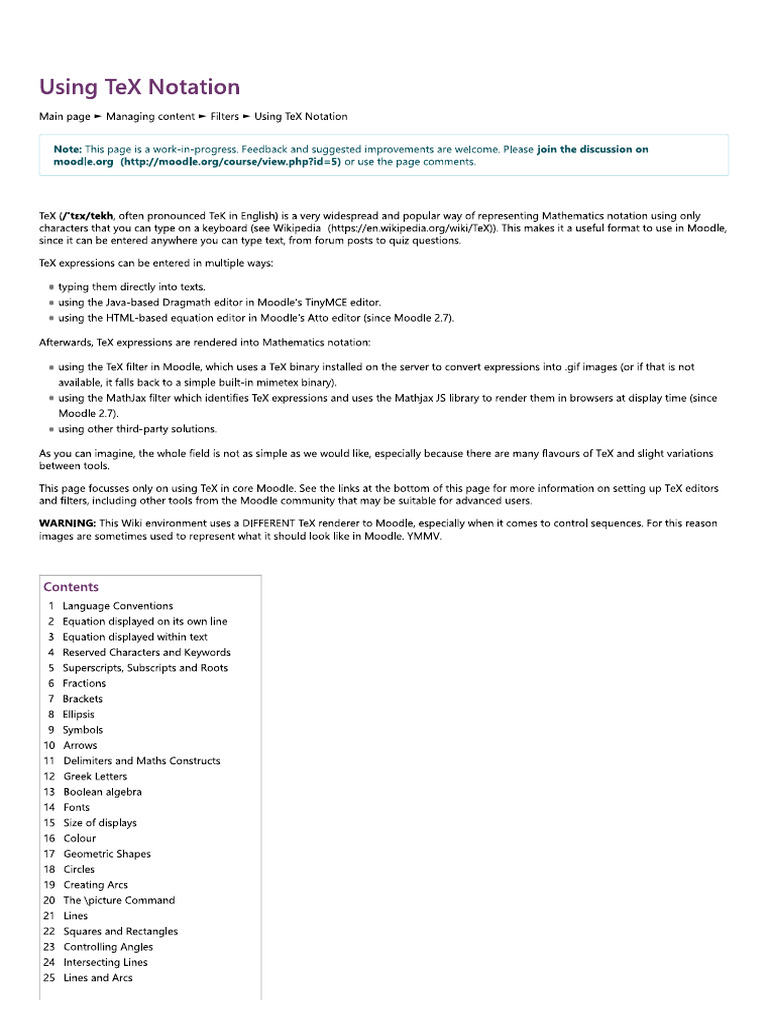 TeX Notation For Math Equation | PDF