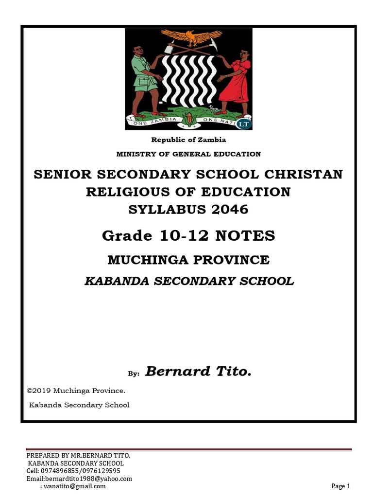 Senior R.E. Syllabus 2046 Grade 10-12 Notes-1 | PDF | Baptism | Jesus