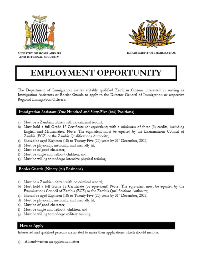 I A and Border Guard Job Advert A | PDF