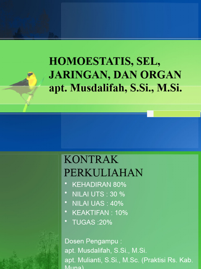 Homoestatsi, Sel Dan Jaringan | PDF