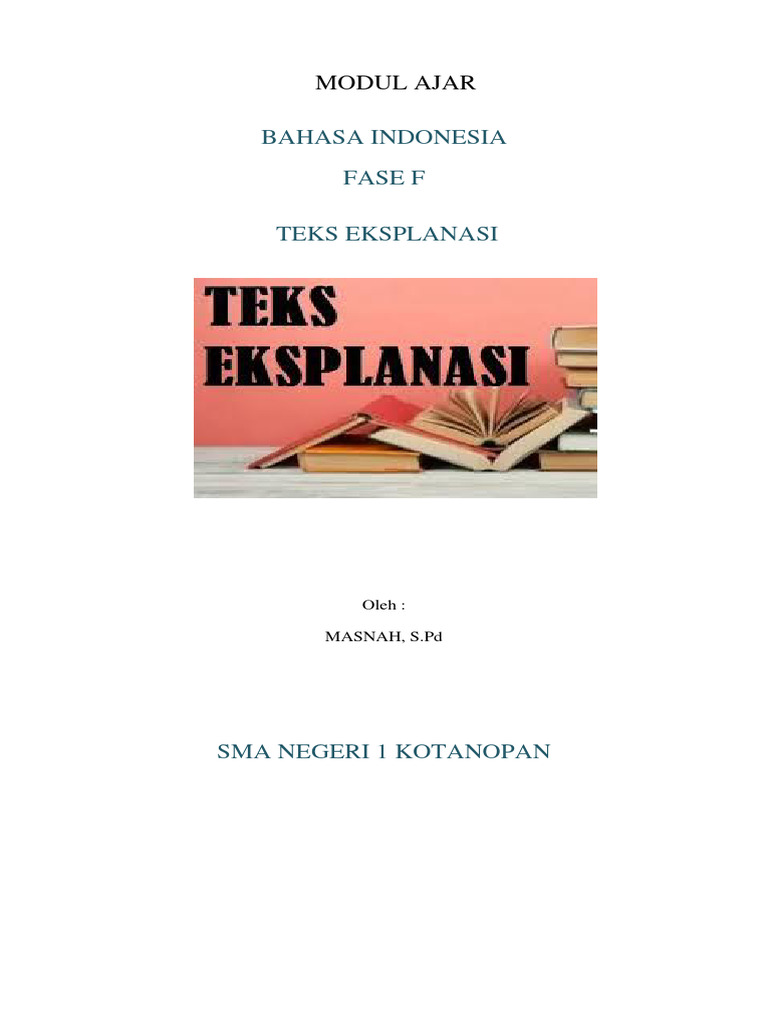 Modul Ajar Teks Eksplanasi | PDF