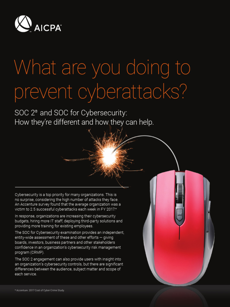 Soc2 Vs Soc For Cyber Brochure | PDF | Certified Public Accountant | Computer Security