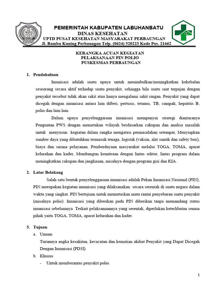 KAK Pelaksanaan PIN Polio | PDF