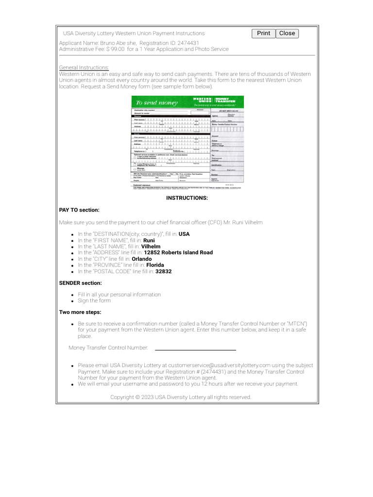 Western Union Payment Instructions | PDF