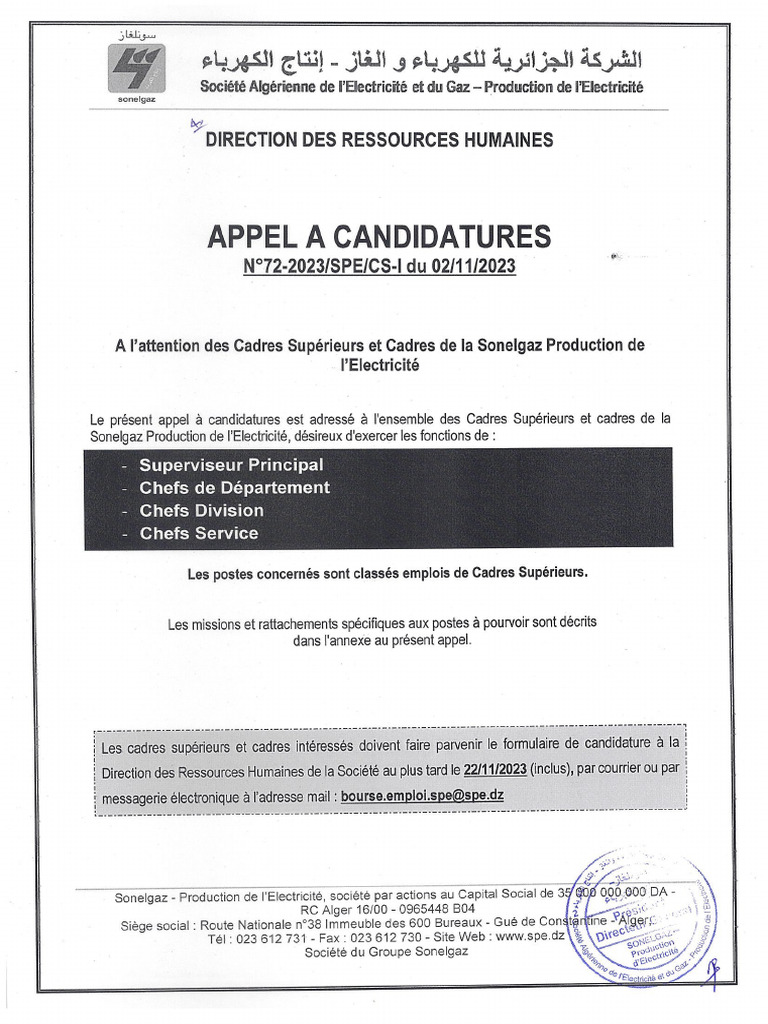 Appel Candidature | PDF