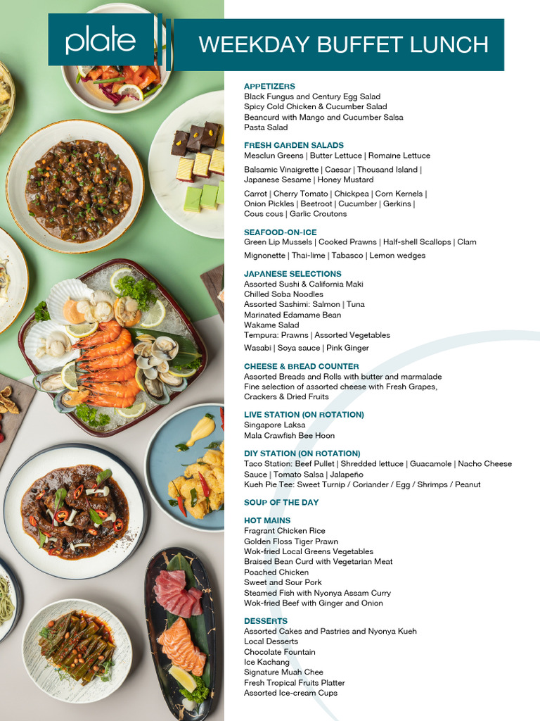 Weekday Buffet Lunch Menu - 30062023 - 0 | PDF