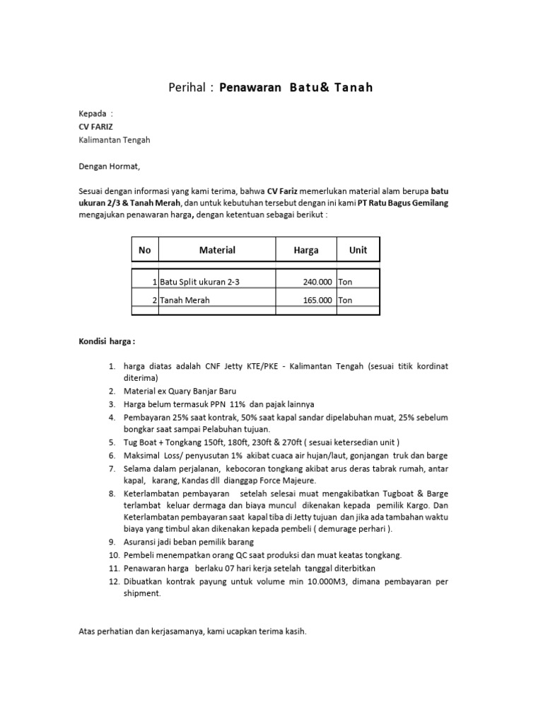 Penawaran Batu | PDF
