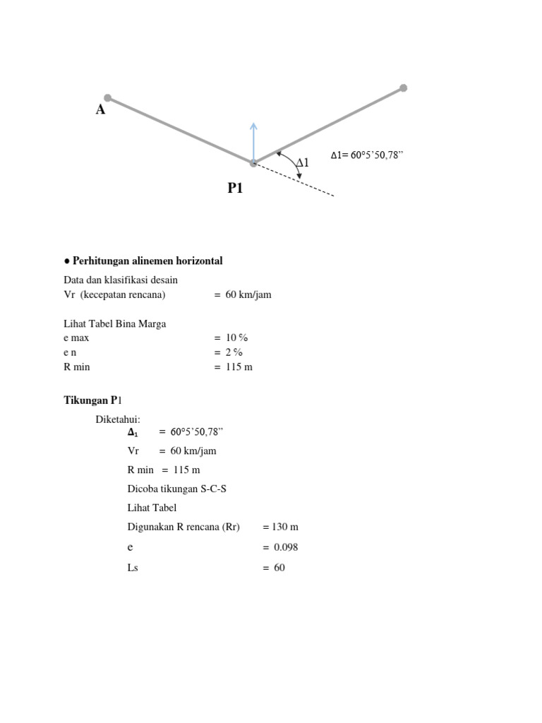 Perhitungan Alinemen Horizontal | PDF | Teaching Methods & Materials