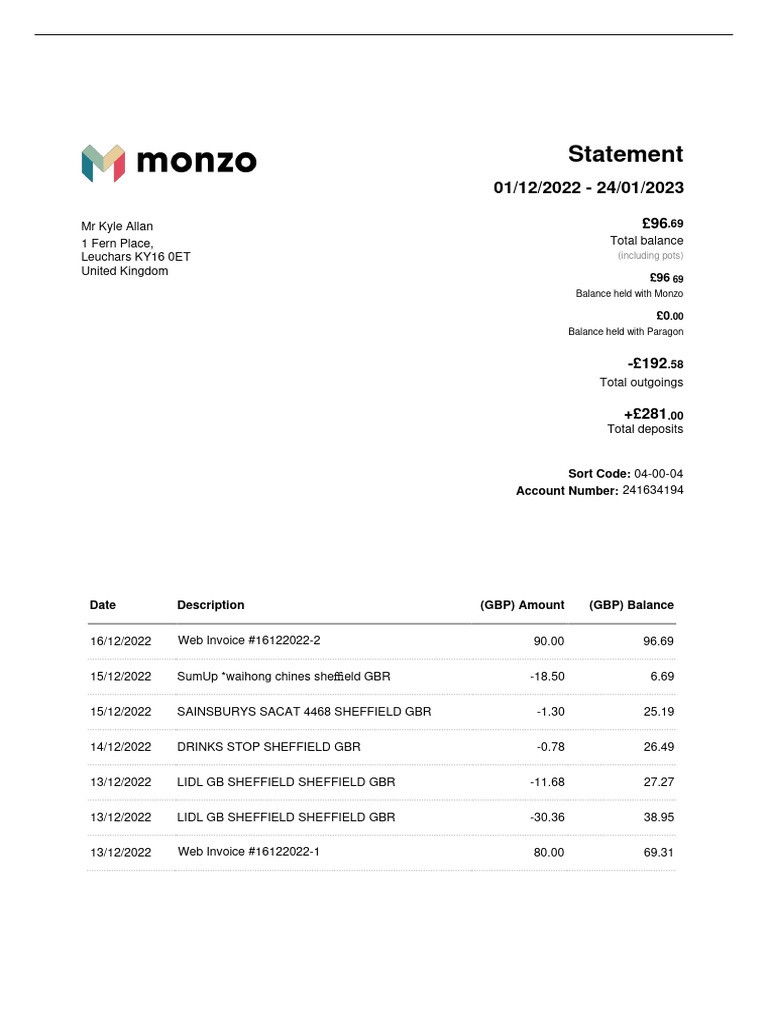 Monzo | PDF | Banking Technology | Service Industries