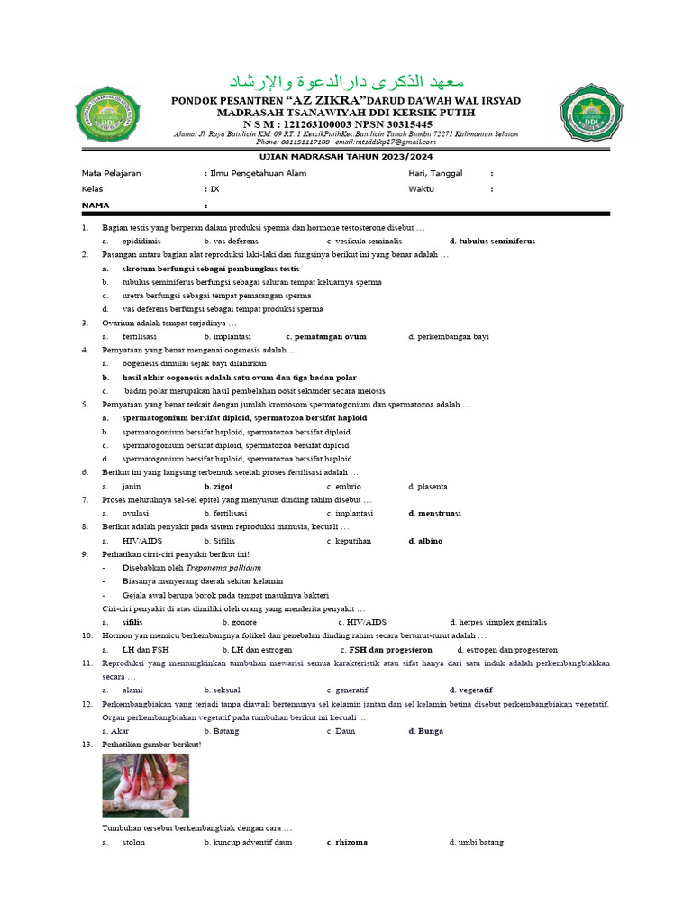 Soal Pas Ipa Kelas Ix | PDF | Kesehatan Holistik