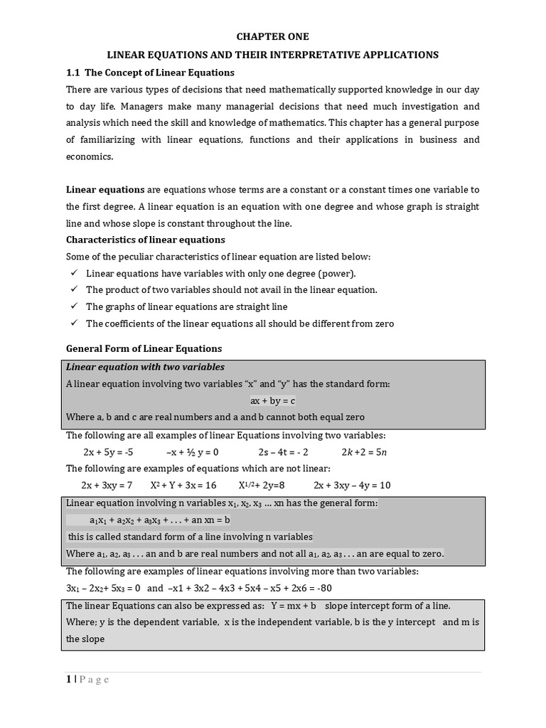 Mathematics For Management Chapter One | PDF | Mathematical Objects | Business Economics