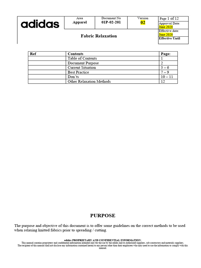 Fabric Relaxation Guidelines | Download Free PDF | Textiles ...