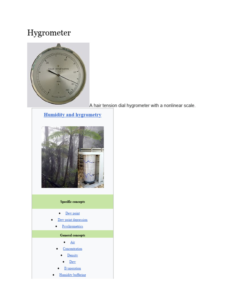 Hygrometer | Download Free PDF | Humidity | Physical Chemistry
