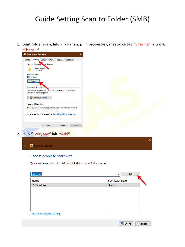 Guide Setting Scan To Folder (SMB) | PDF