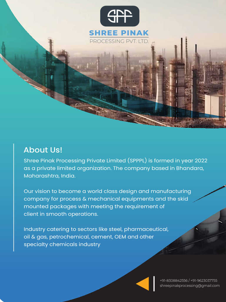 Shree Pinak Processing PVT Ltd. Brocher | PDF | Heat Exchanger | Steel