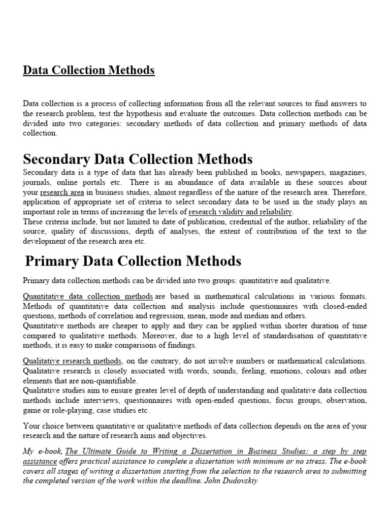 Data Collection Methods | PDF | Qualitative Research | Quantitative Research