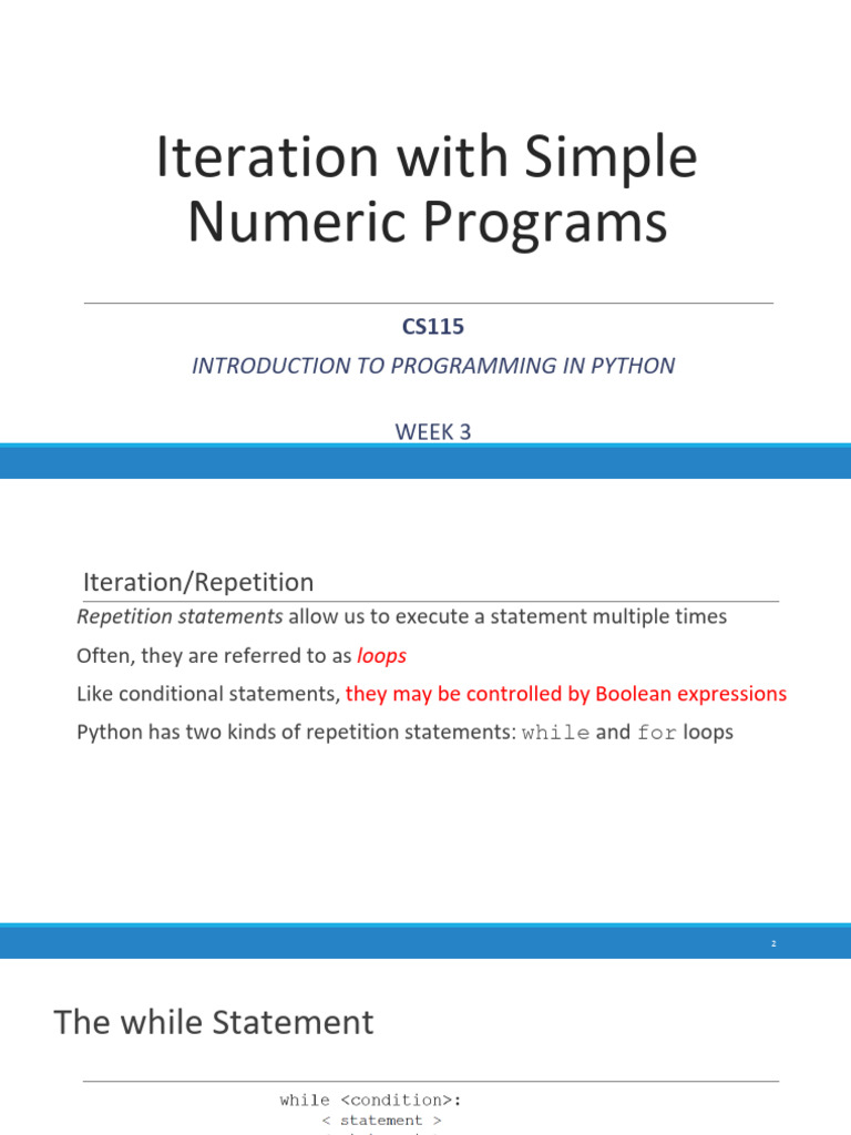 03 Iteration | PDF | Control Flow | Boolean Data Type 03 Iteration | PDF | Control Flow | Boolean Data Type