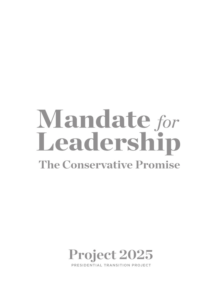 Project 2025: Leadership Handbook | PDF | Federal Government Of The ...