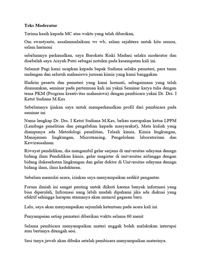 Teks Moderator | PDF