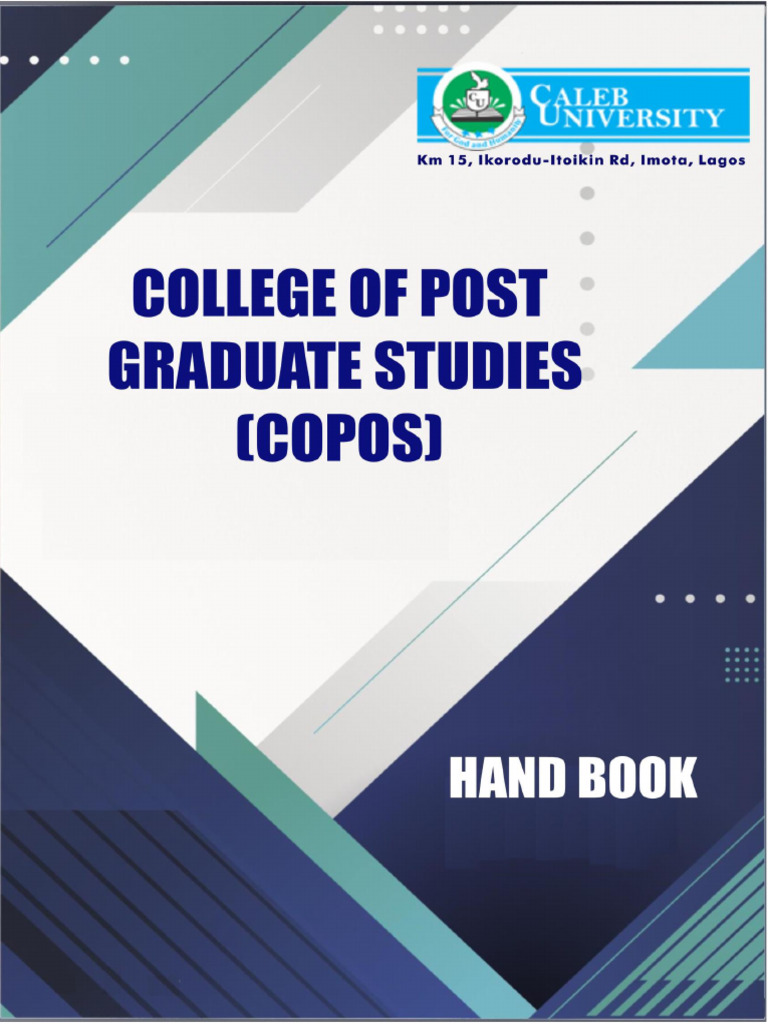 Caleb University Postgraduate Programs Guide | PDF | Postgraduate ...