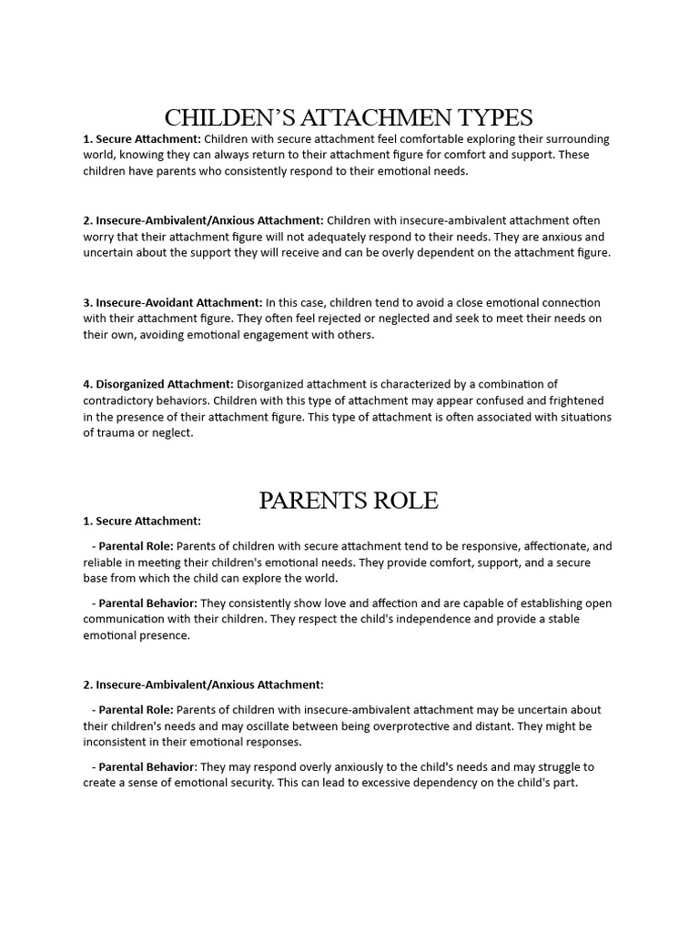 Attachment Types | PDF | Attachment Theory | Anxiety